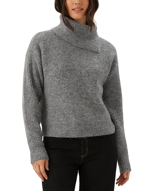 Karen Kane Split Neck Drop Sleeve Sweater - Gray