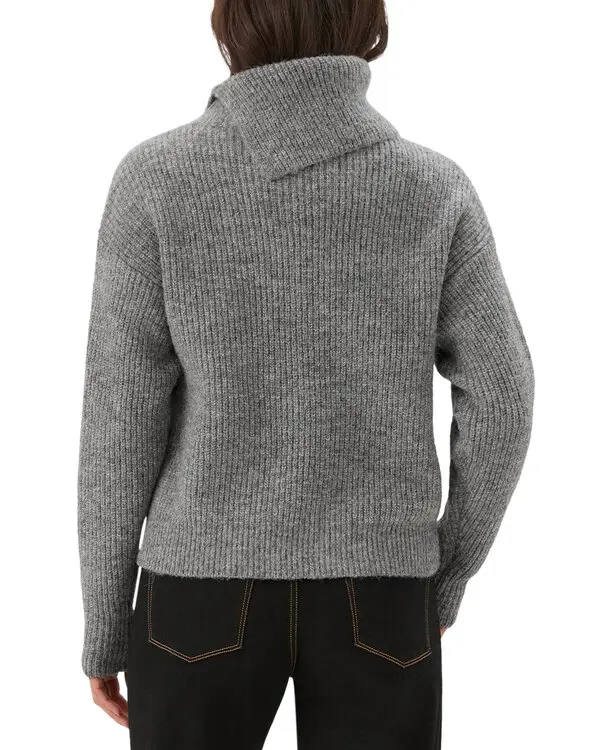 Karen Kane Split Neck Drop Sleeve Sweater - Gray