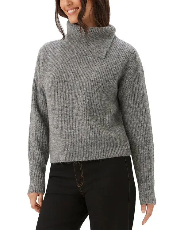 Karen Kane Split Neck Drop Sleeve Sweater - Gray
