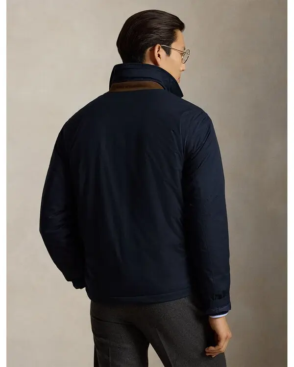 Polo Ralph Lauren The Abottson Gabardine Leather Collar Down Overshirt