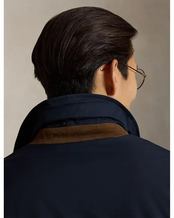 Polo Ralph Lauren The Abottson Gabardine Leather Collar Down Overshirt