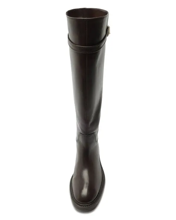 Schutz Bianca Leather Knee High Boots - Maplewood