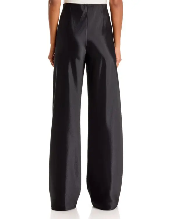 LUCY PARIS Satin Bias Trousers - Black