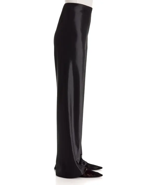 LUCY PARIS Satin Bias Trousers - Black