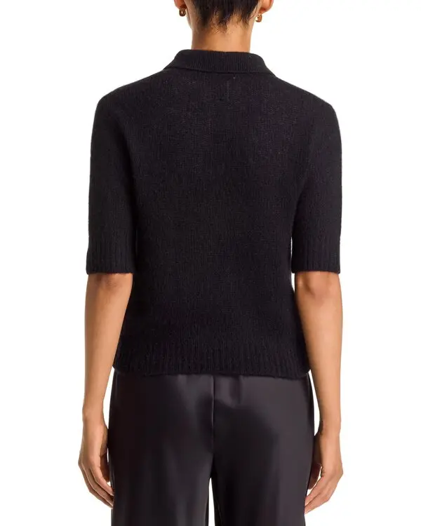 LISA YANG Masy Cashmere & Silk Polo Sweater - Black