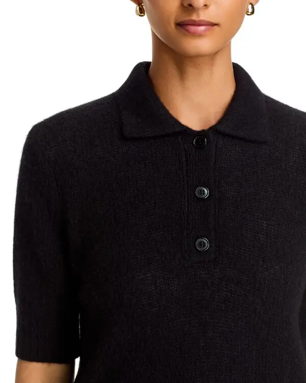 LISA YANG Masy Cashmere & Silk Polo Sweater - Black