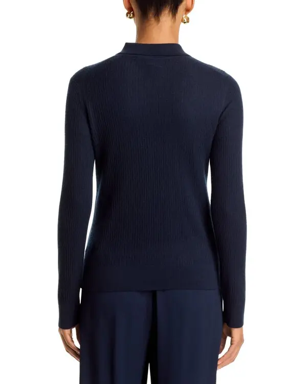 LISA YANG Agata Cashmere Cardigan Shirt - Navy