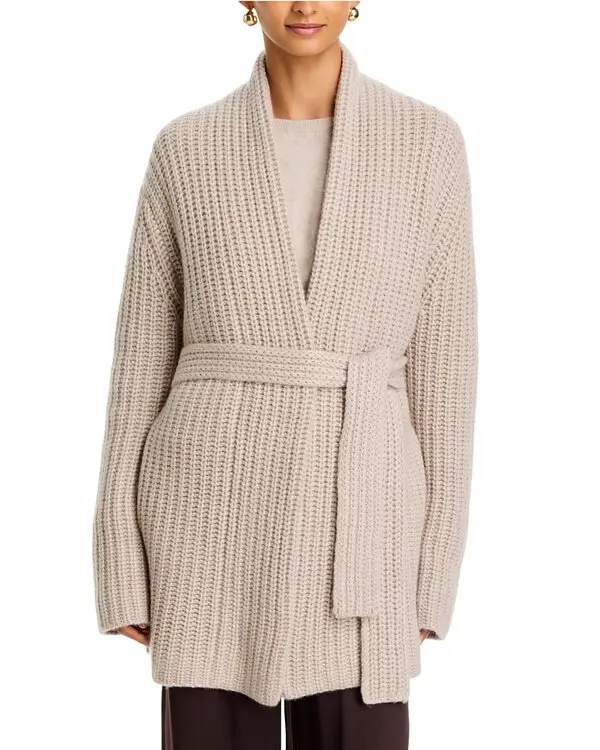 LISA YANG Jacqueline Cashmere Belted Cardigan - Sand