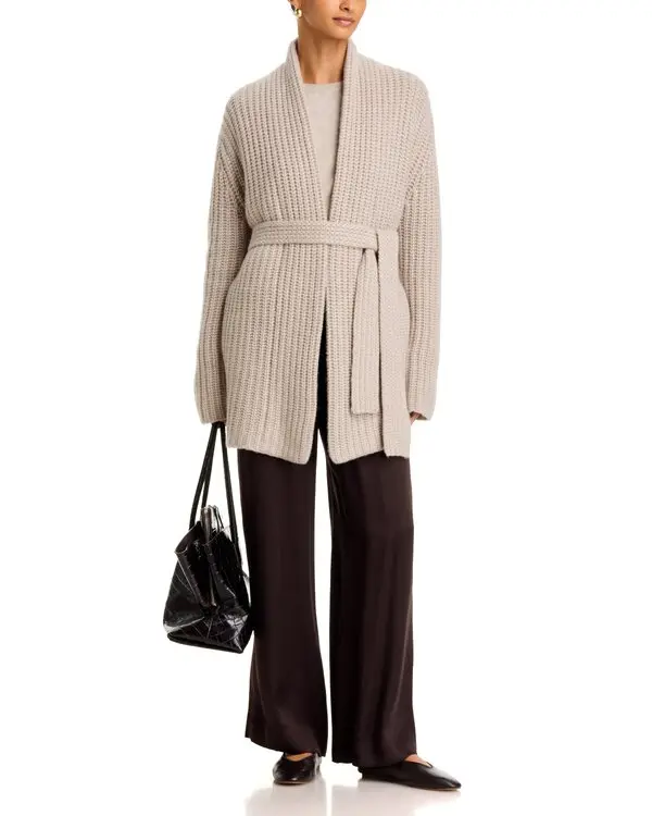LISA YANG Jacqueline Cashmere Belted Cardigan - Sand