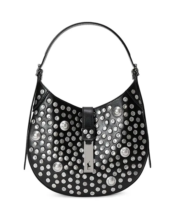 Polo Ralph Lauren Studded Leather Shoulder Bag