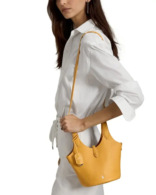 Polo Ralph Lauren Polo Play Small Leather Crossbody Tote - Orange