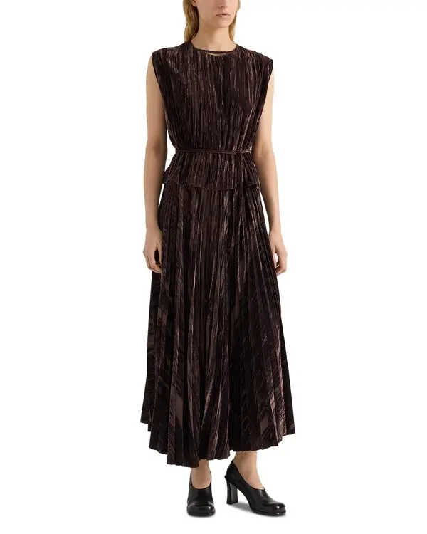 Proenza Schouler White Label Daphne Crushed Velvet Pleated Skirt