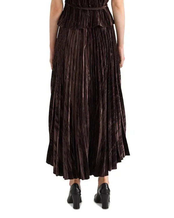 Proenza Schouler White Label Daphne Crushed Velvet Pleated Skirt
