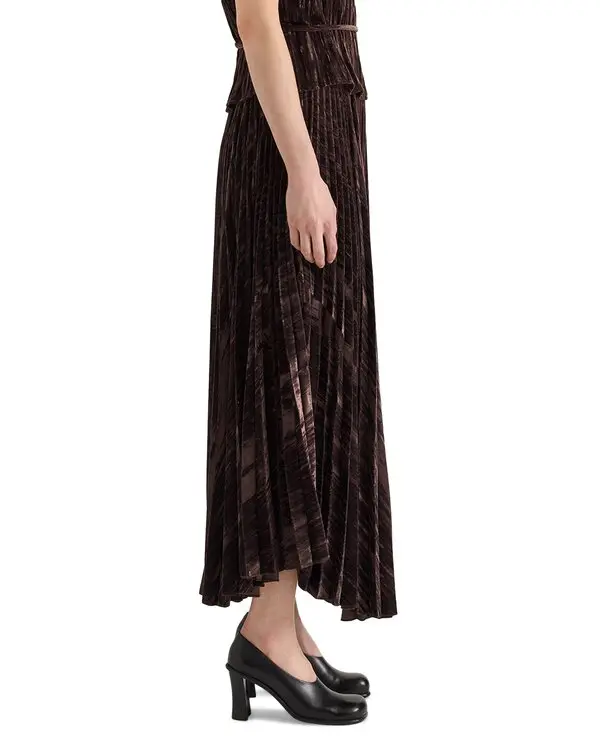 Proenza Schouler White Label Daphne Crushed Velvet Pleated Skirt