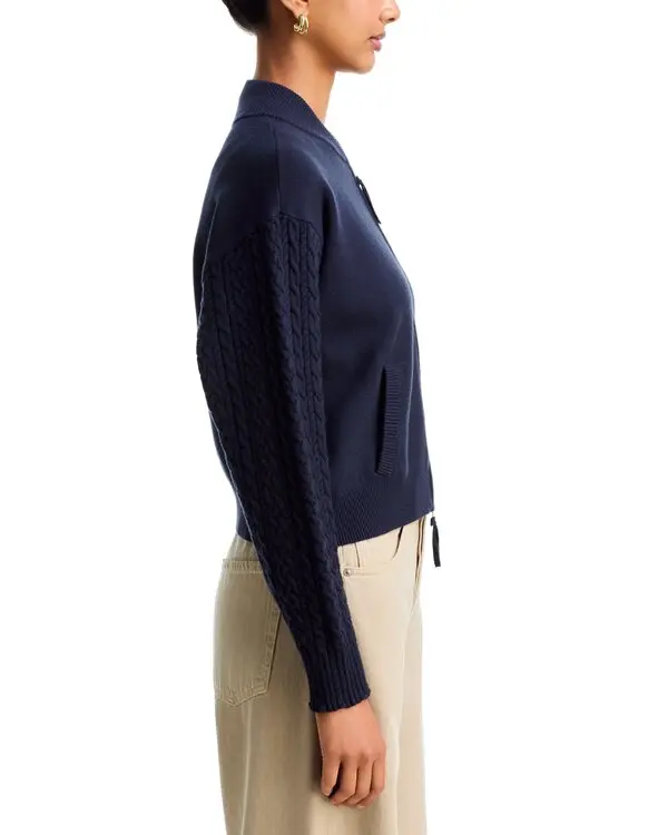 525 America Cable Sleeve Bomber Sweater Jacket