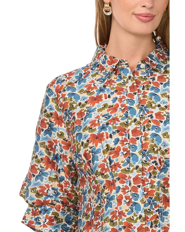 Vince Camuto Printed Button Up Shirt Dress