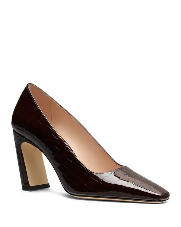 STUART WEITZMAN Stassi Embossed Leather Pumps - Espresso