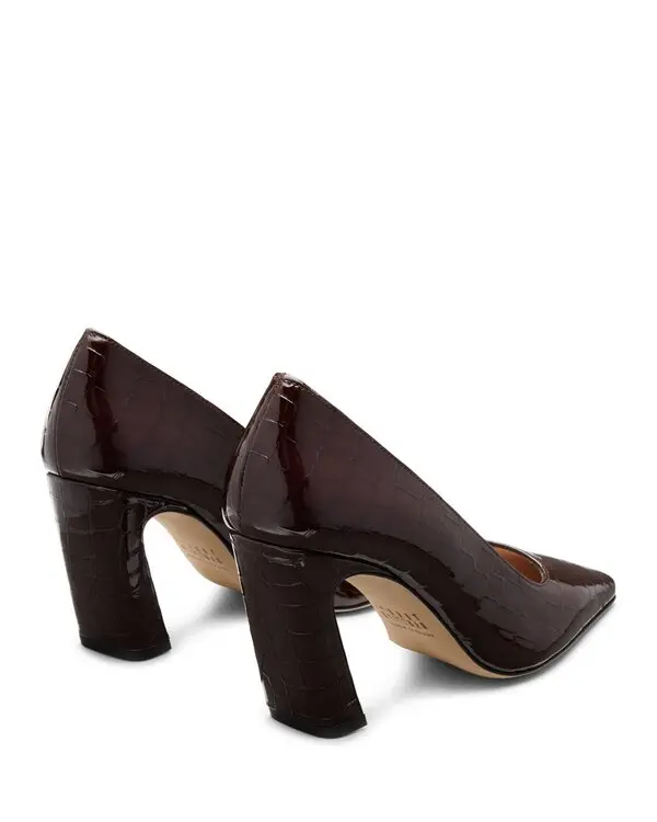 STUART WEITZMAN Stassi Embossed Leather Pumps - Espresso