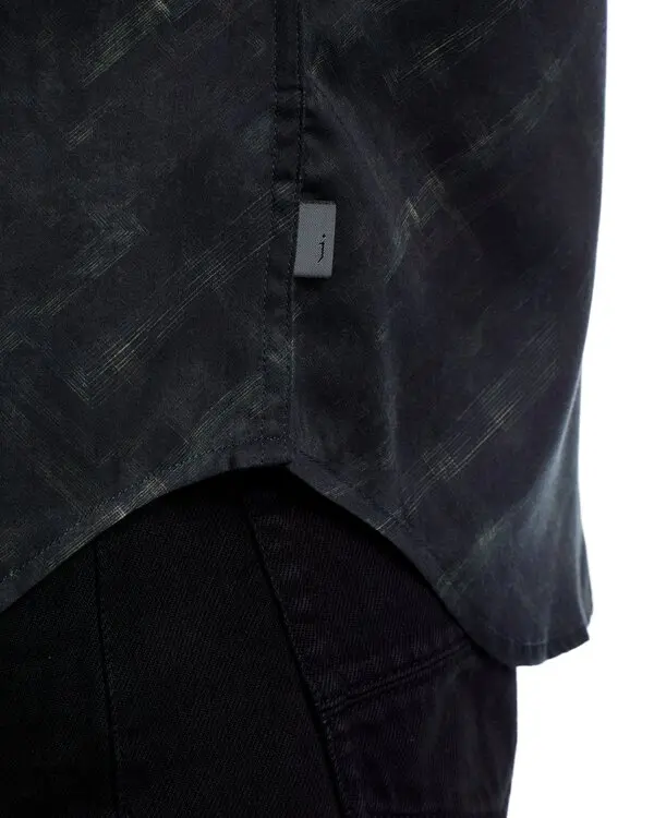 John Varvatos Rodney Modal Abstract Crosshatch Shirt