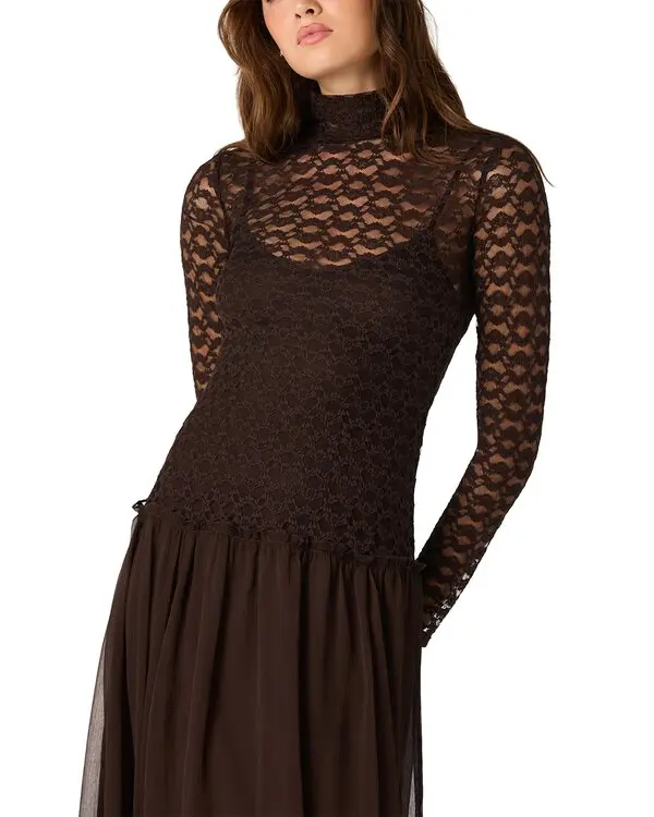 Astr The Label Camila Mixed Media Maxi Dress