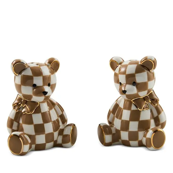 MACKENZIE-CHILDS Bear Salt & Pepper Set - Mocha