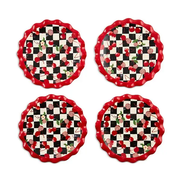 MACKENZIE-CHILDS Mon Cheri Small Plates, Set Of 4