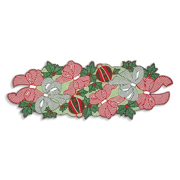 MACKENZIE-CHILDS Bows And Ornaments Beaded Table Runner - Multi