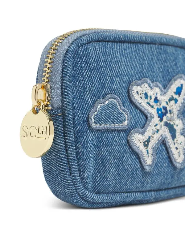 Stoney Clover Lane Liberty Fabric Airplane Patch Micro Pouch