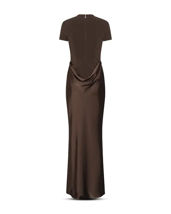 ROTATE BY BIRGER CHRISTENSEN Cap Sleeve Draped Maxi Dress