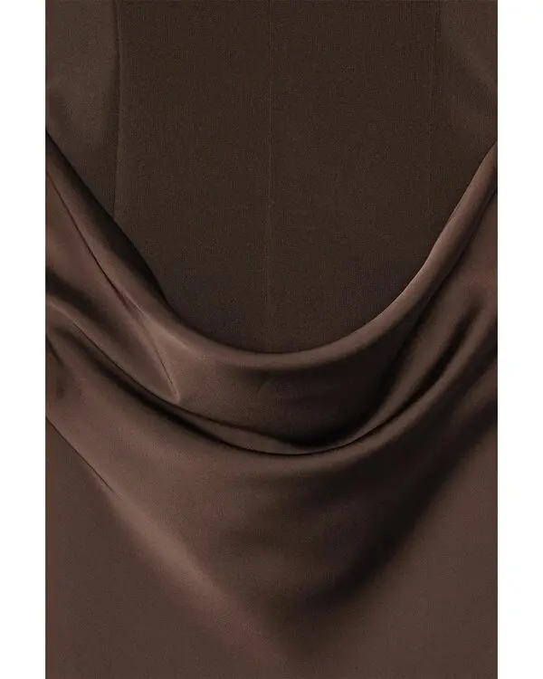 ROTATE BY BIRGER CHRISTENSEN Cap Sleeve Draped Maxi Dress