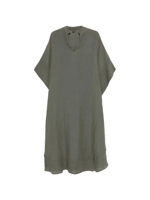 120% Lino V-neck Linen Kaftan With Side Slits