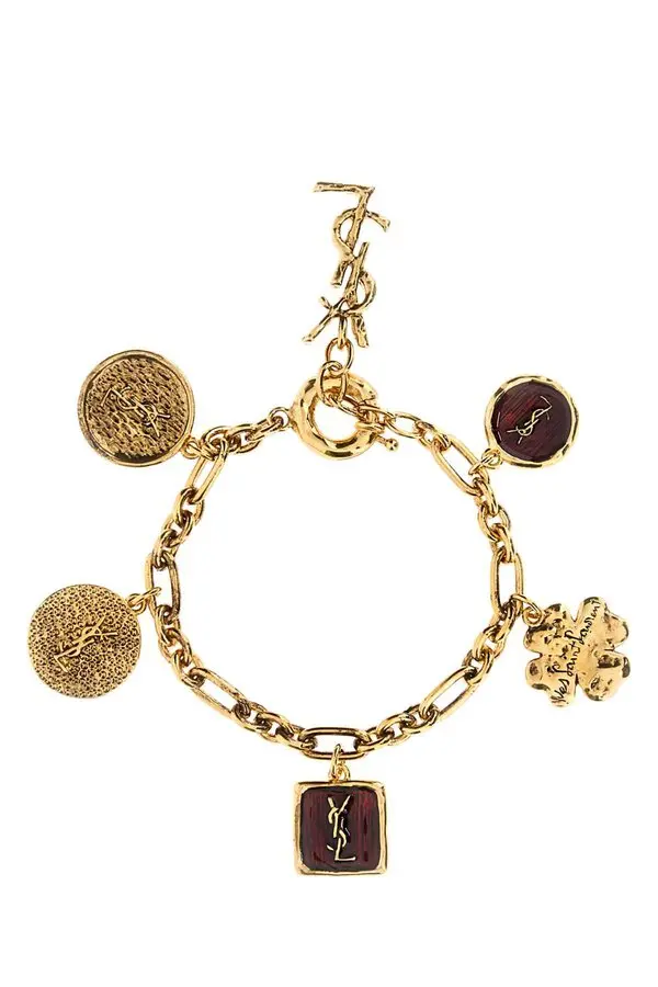 Saint Laurent Metal Cassandre Bracelet - Gold