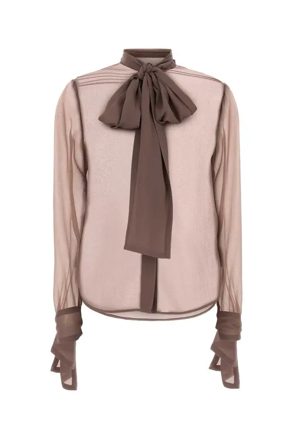 Saint Laurent Antiqued Crepe Silk Shirt
