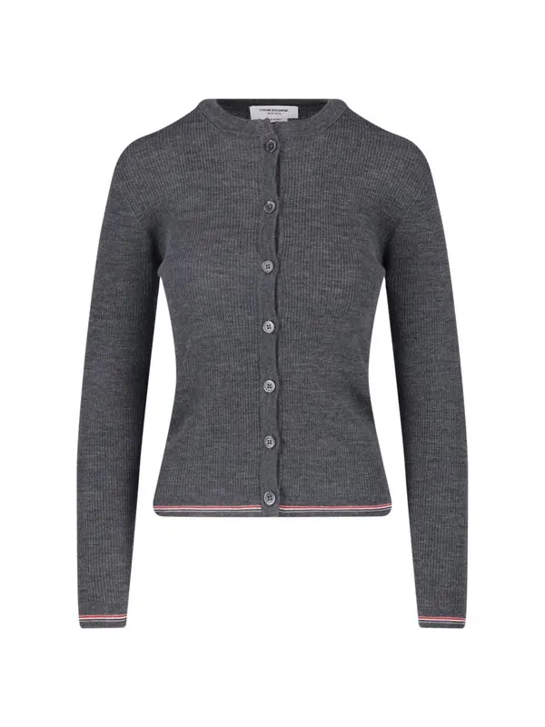 Thom Browne Ribbed Knit Button-front Cardigan - Grey