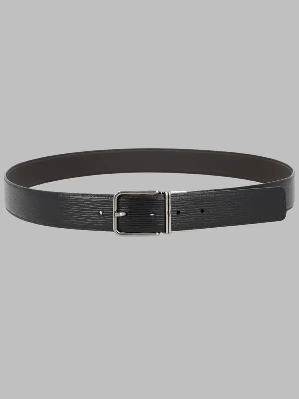 Zegna Textured Leather Belt - Black