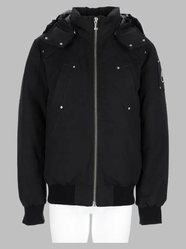 Moose Knuckles Hooded Puffer Bomber Jacket