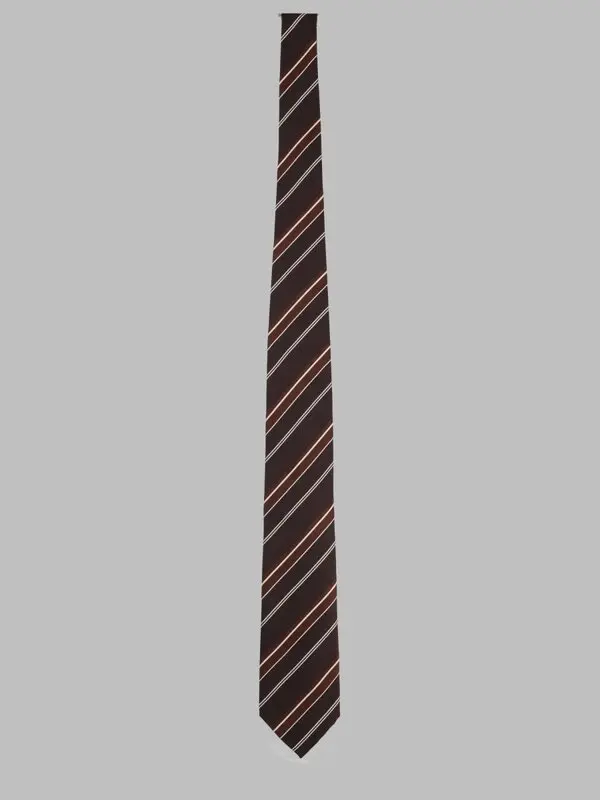 TOM FORD Silk Striped Neck Ties - Brown