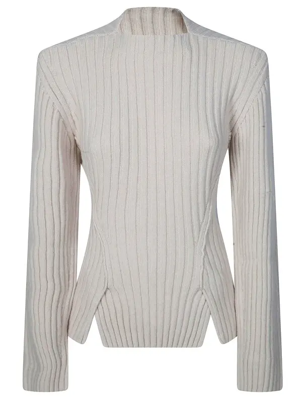 Victoria Beckham Ribbed Merino-cashmere Jumper For - Beige