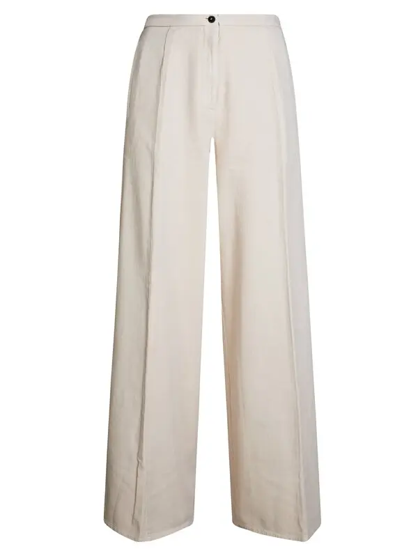 FORTE_FORTE Fluid Cotton Twill Wide-leg Pants - Bianco