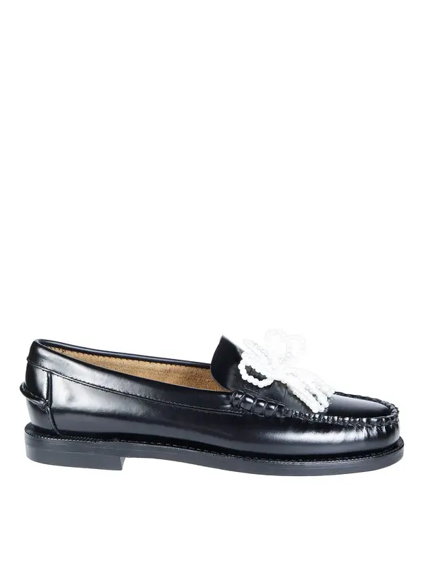 SEBAGO Pearl Bow Leather Loafers