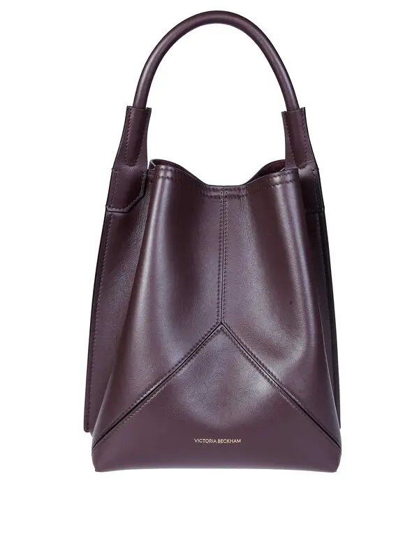 Victoria Beckham Bucket Mini Shoulder Bag In 100% Calf Leather - Bordeaux
