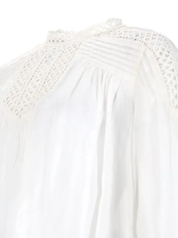 MARANT ETOILE Crochet Yoke Pleated Blouse