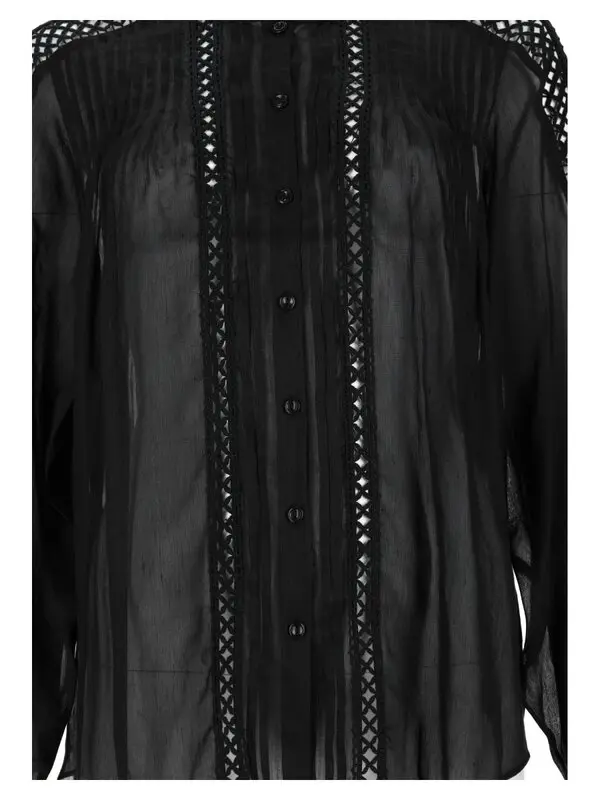 MARANT ETOILE Sheer Lace-trim Button Front Blouse