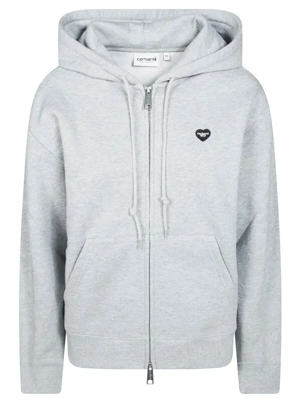 Carhartt Hooded Mini Heart Patch Cotton Jacket - Grigio