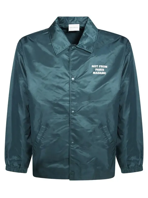 Drole De Monsieur Nylon Jacket With Graphic Script Print
