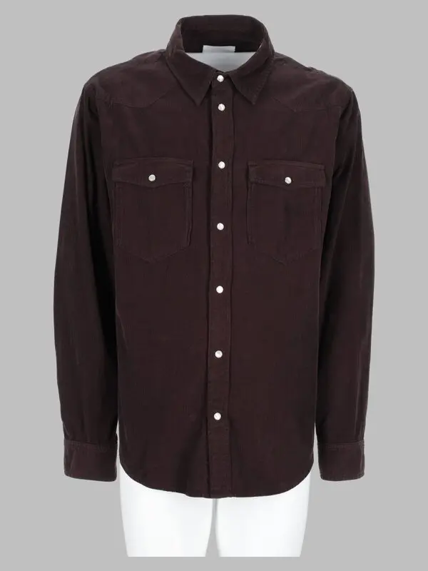 MARANT Corduroy Button-up Shirt With Chest Pockets
