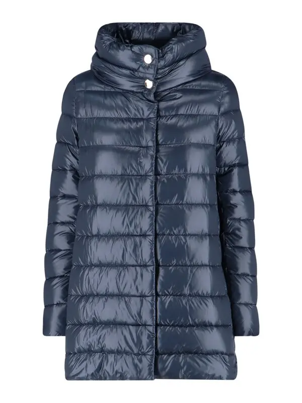Herno Tailored Trench-style Puffer Coat Amelia - Blue