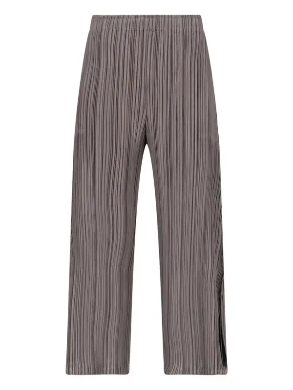 Issey Miyake Pleated Wide-leg Trousers - Brown
