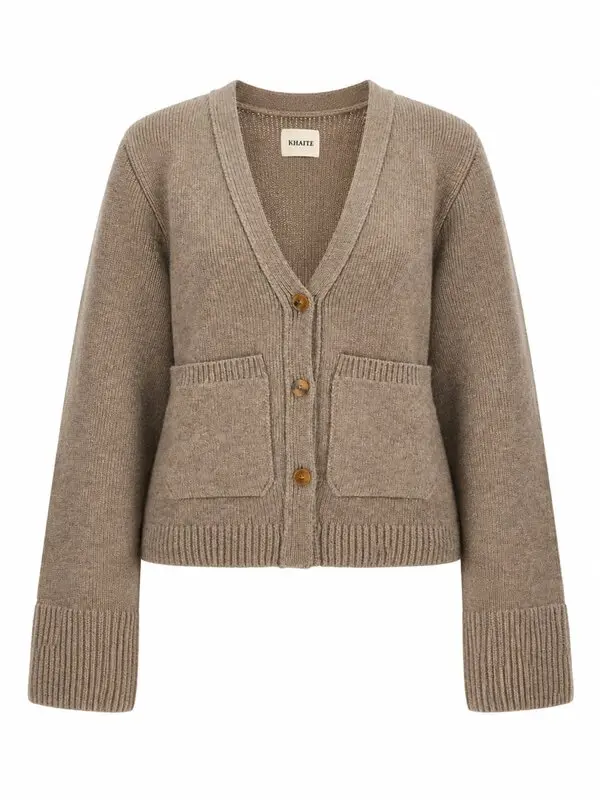 Khaite Cashmere V-neck Cardigan - Beige