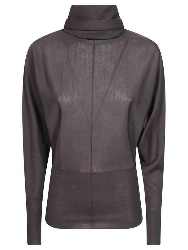 Soeur Sheer Turtleneck Long Sleeve Top